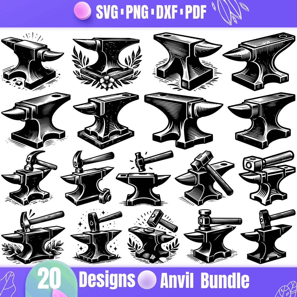 High Quality Anvil SVG Bundle, Anvil Dxf, Anvil Png, Anvil Vector ...