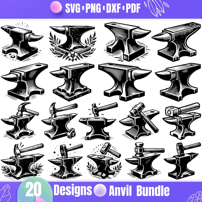 High Quality Anvil SVG Bundle, Anvil Dxf, Anvil Png, Anvil Vector ...