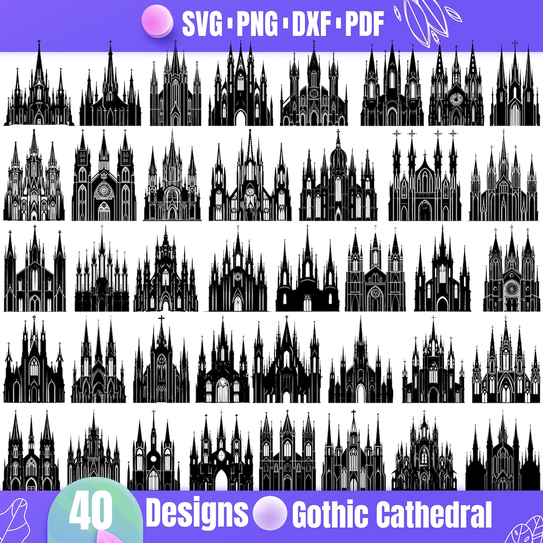 High Quality Gothic Cathedral SVG Bundle, Gothic Cathedral Dxf, Gothic ...