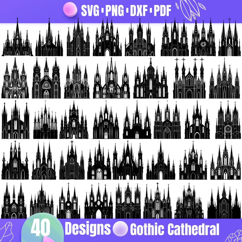 High Quality Gothic Cathedral SVG Bundle, Gothic Cathedral Dxf, Gothic ...