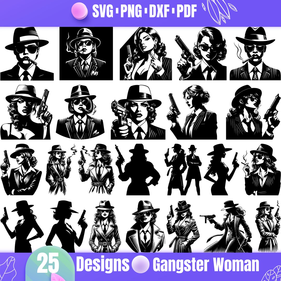 High Quality Gangster Woman SVG Bundle, Gangster Dxf, Gangster Png ...