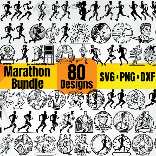 Marathon Runner Svg - Etsy