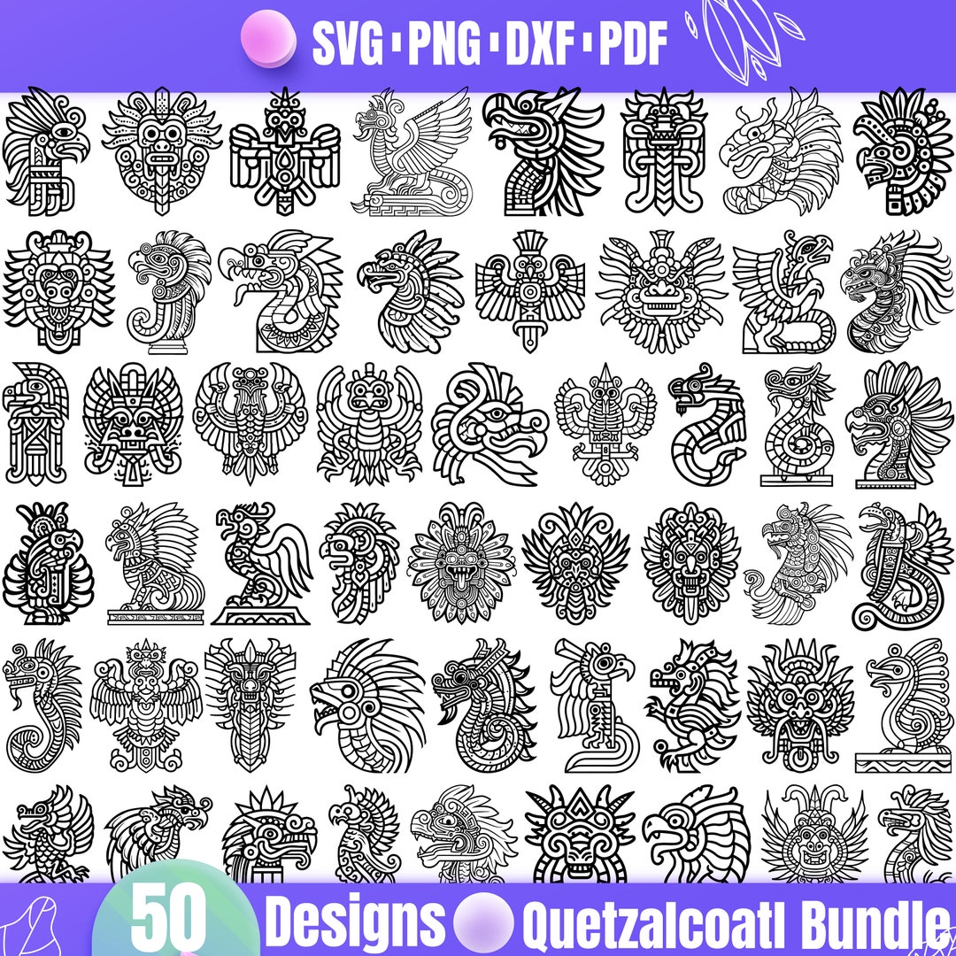 High Quality Quetzalcoatl SVG Bundle, Quetzalcoatl Dxf, Quetzalcoatl ...