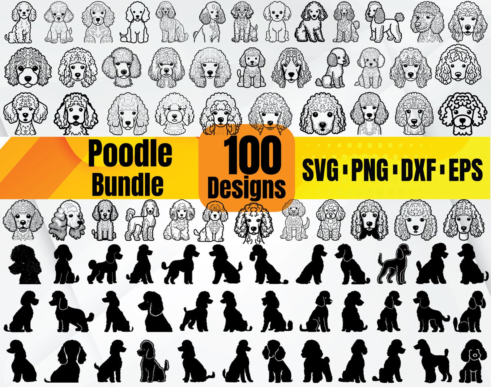 High Quality Poodle SVG Bundle, Poodle Face Svg, Poodle Dxf, Poodle Png ...