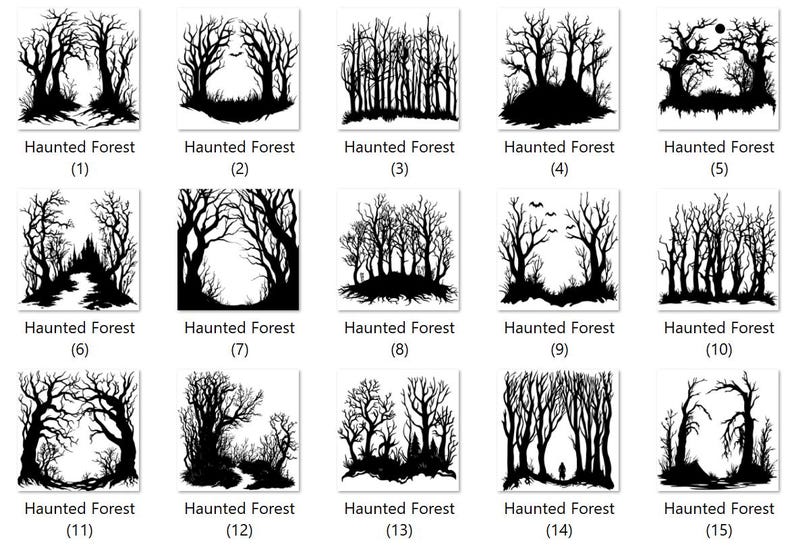 High Quality Haunted Forest SVG Bundle, Haunted Woods Svg, Spooky Tree ...