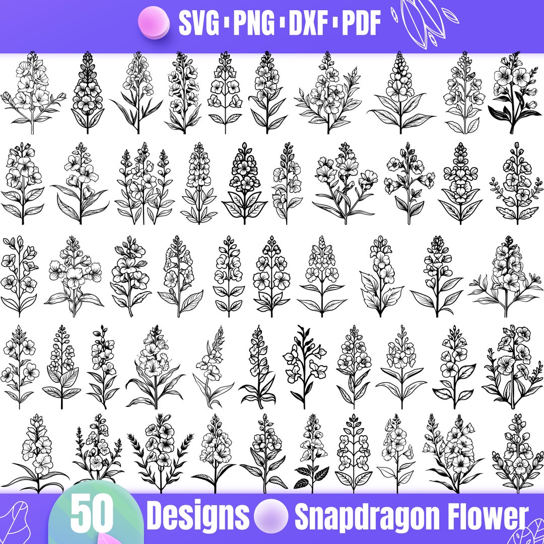 Snapdragon Flower Svg - Elegant Floral Design for Crafts and ...