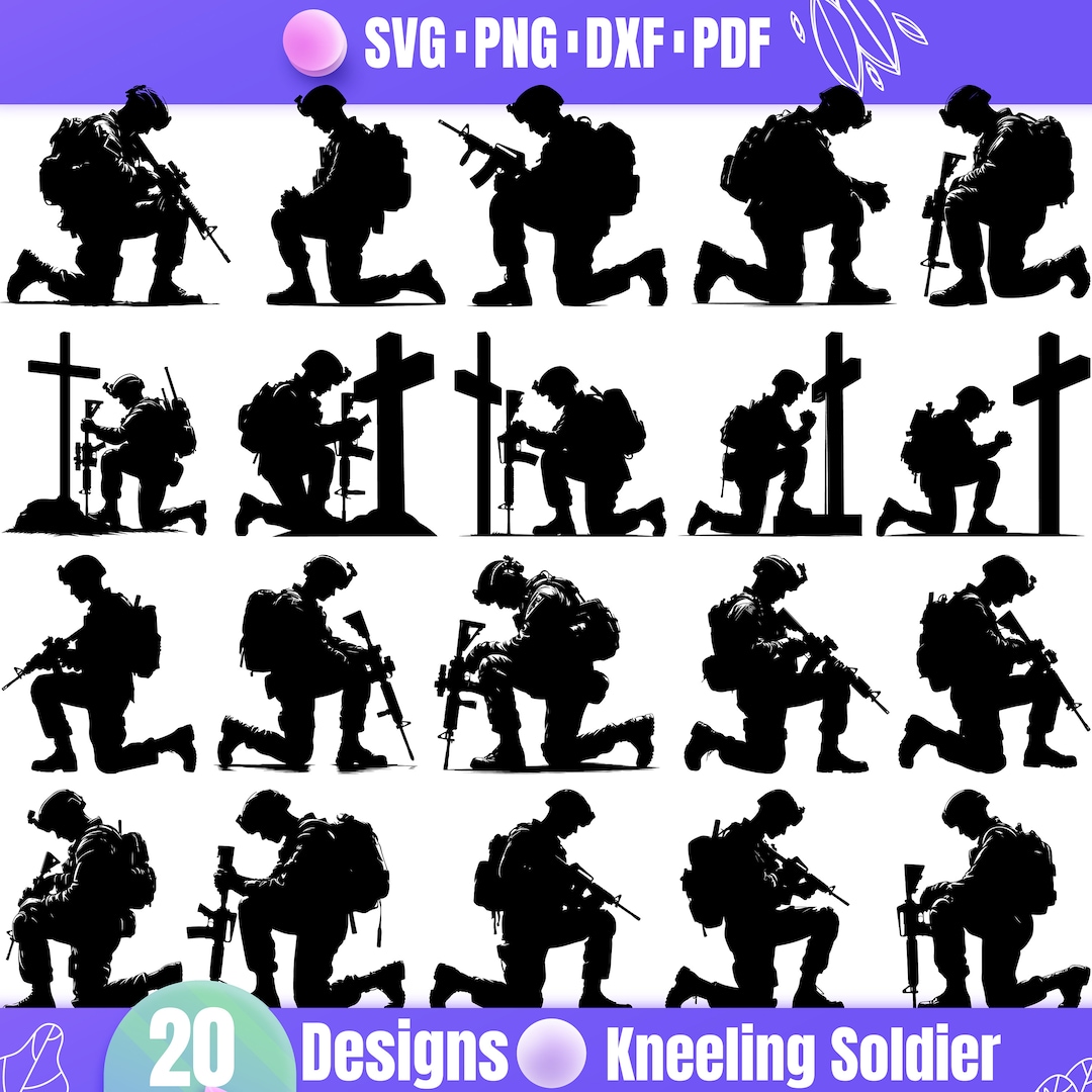 High Quality Kneeling Soldier SVG Bundle, Kneeling Soldier Dxf ...