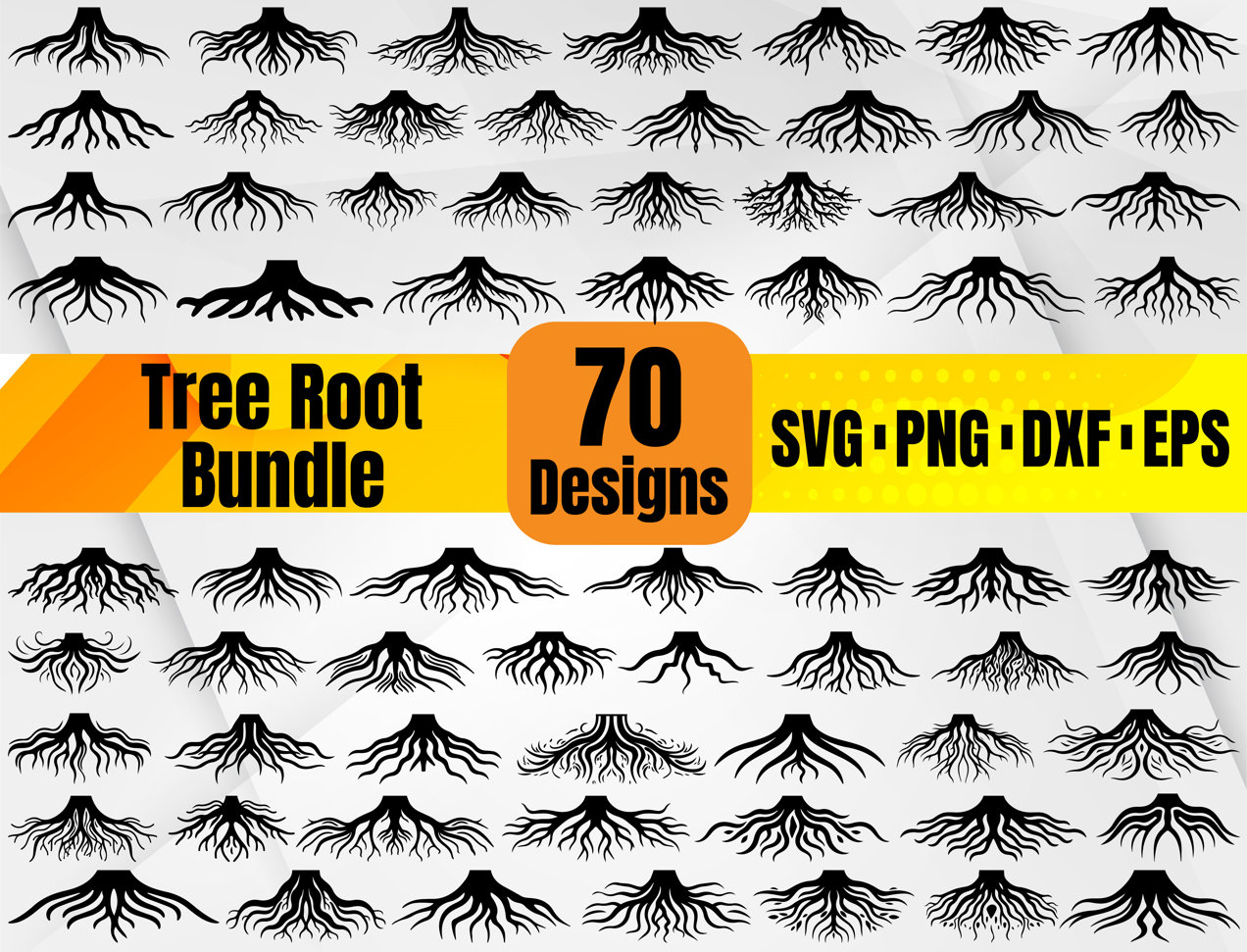 Tree Roots Svg - Intricate Nature Design for Crafts and Art Projects - Etsy
