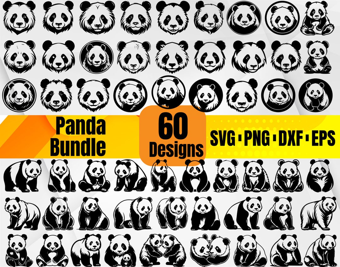 Panda SVG | Cute Panda Clipart | Bamboo Panda | Wildlife Animal Vector ...