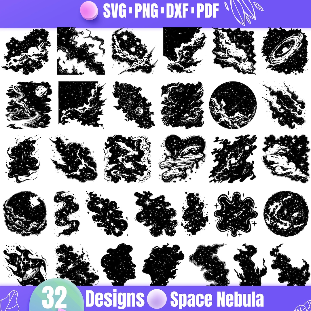 High Quality Space Nebula SVG Bundle, Space Nebula Dxf, Space Nebula ...