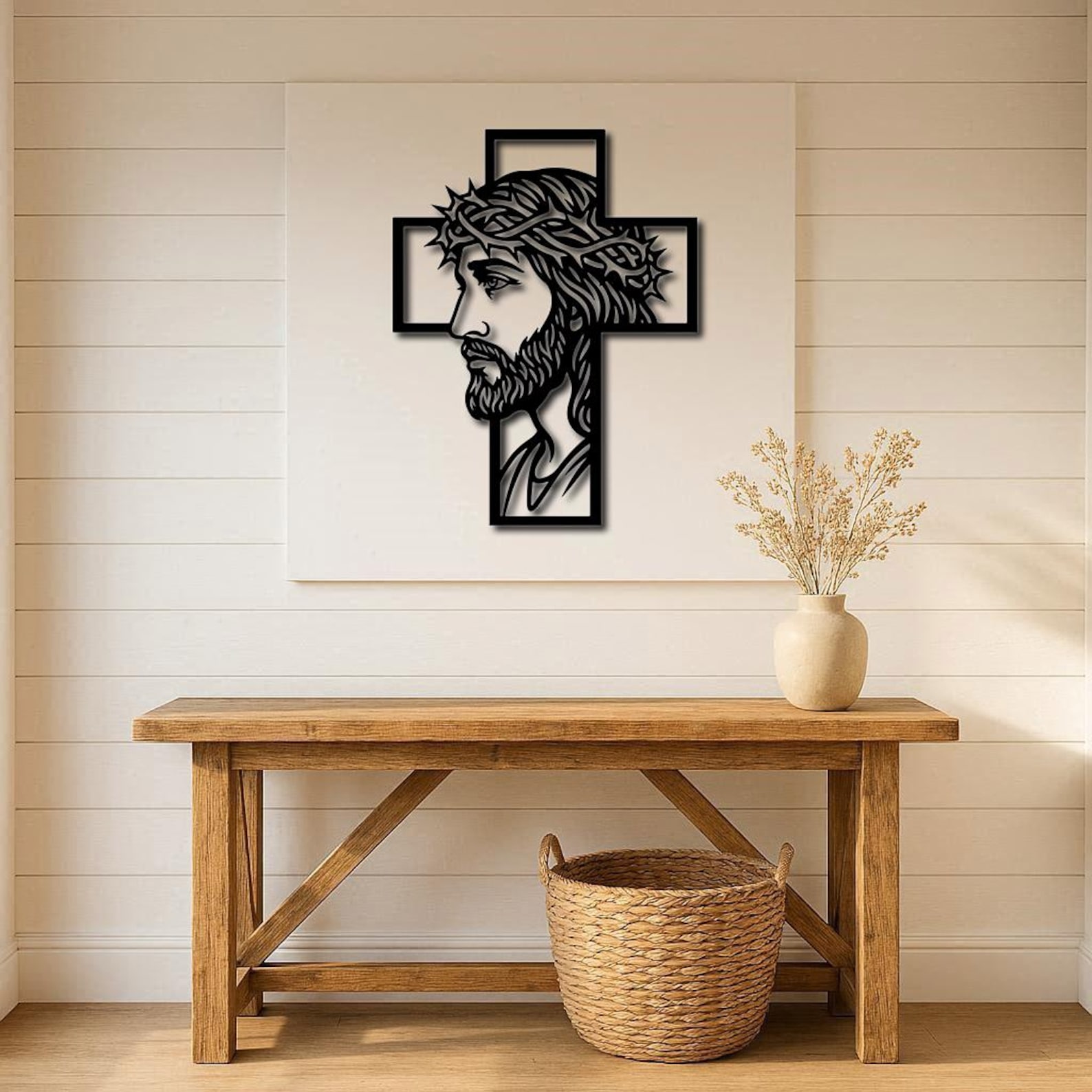 Jesus Cross SVG Cut File, Jesus Face Cross, DXF for Plasma & Laser ...