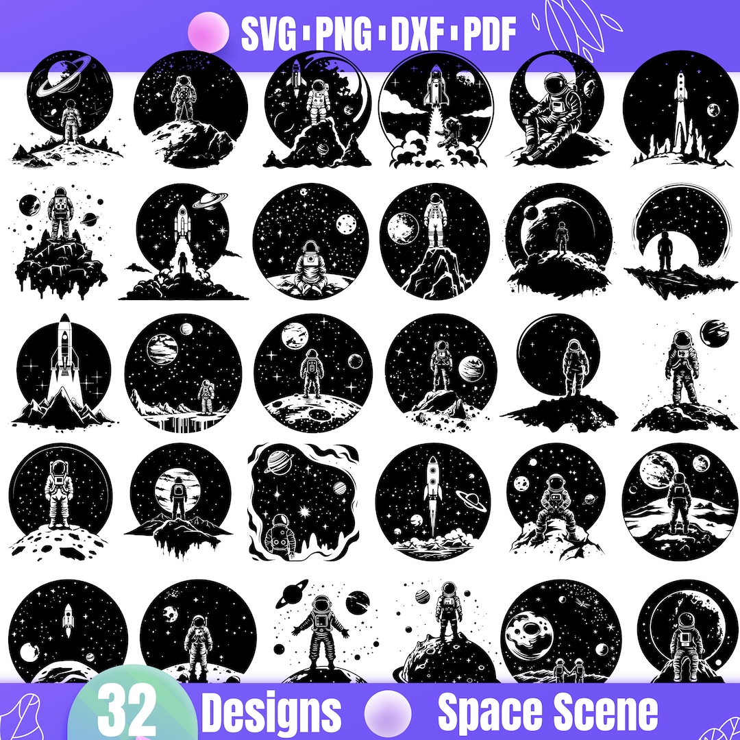High Quality Space Scene SVG Bundle, Space Scene Dxf, Space Scene Png ...