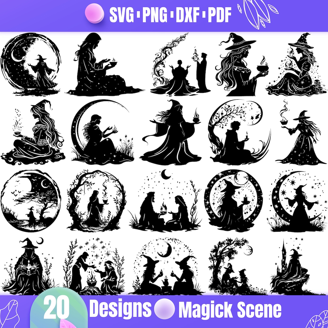 High Quality Magick Scene SVG Bundle, Magick Dxf, Magick Png, Magick ...