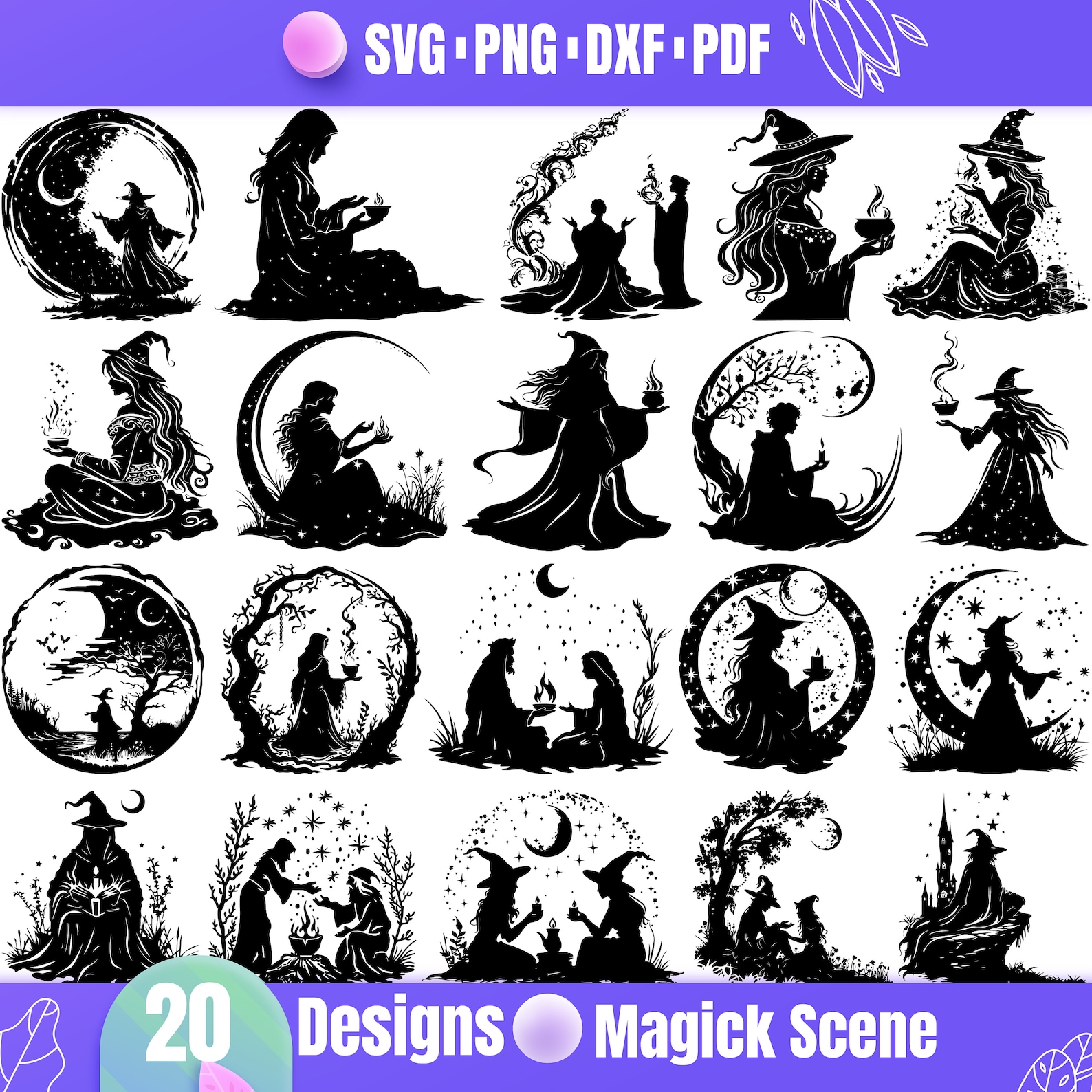 High Quality Magick Scene SVG Bundle, Magick Dxf, Magick Png, Magick ...