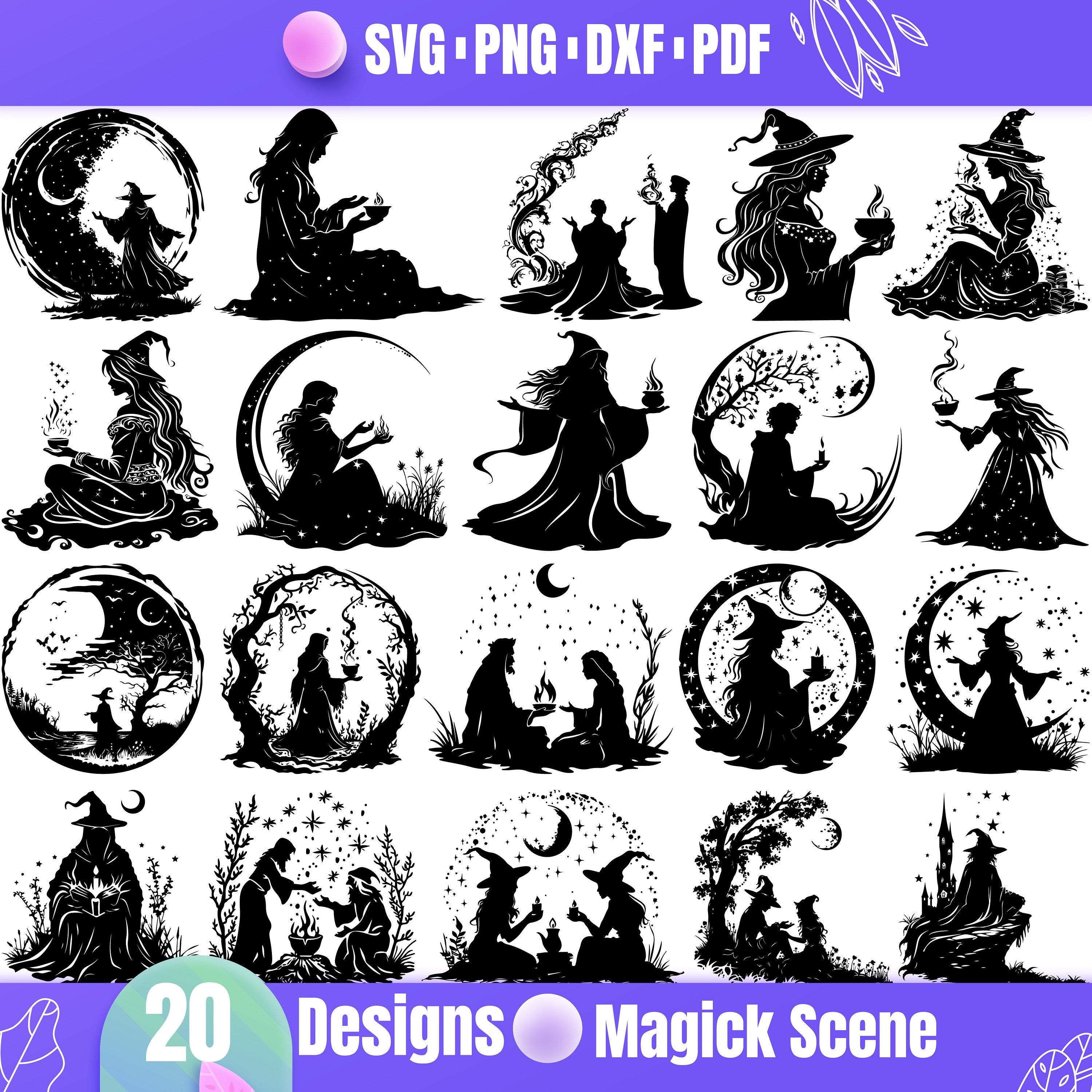 High Quality Magick Scene SVG Bundle, Magick Dxf, Magick Png, Magick ...