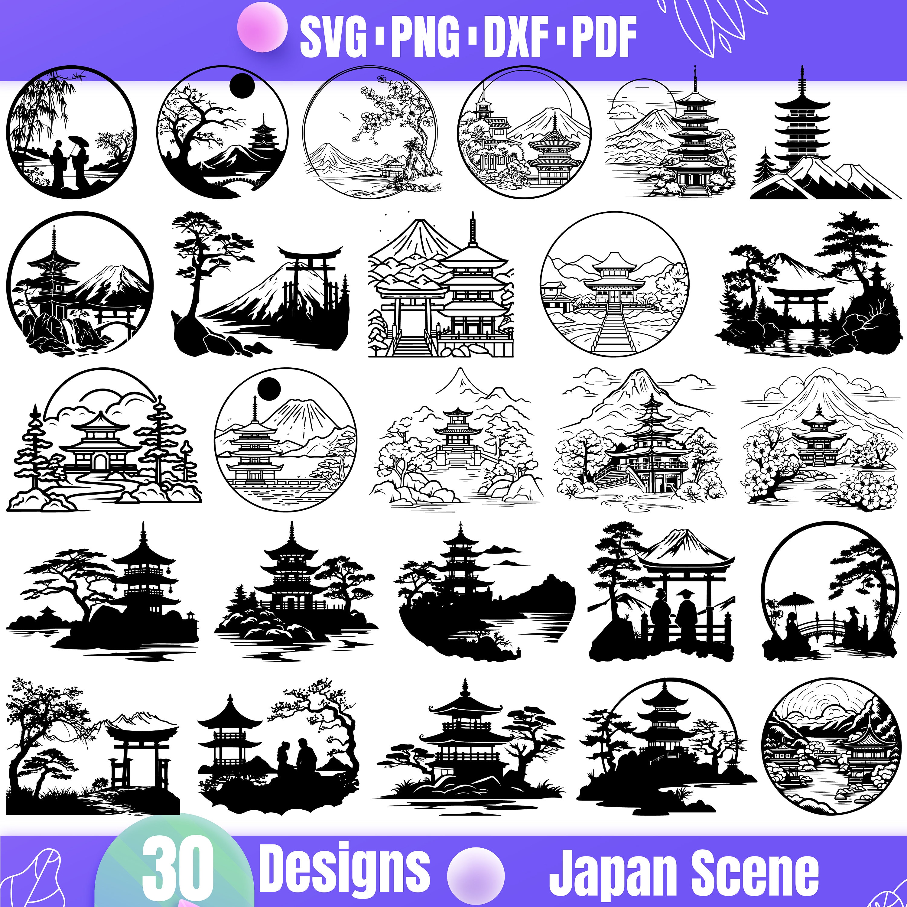 High Quality Japan Scene SVG Bundle, Japan Scene Dxf, Japan Scene Png ...