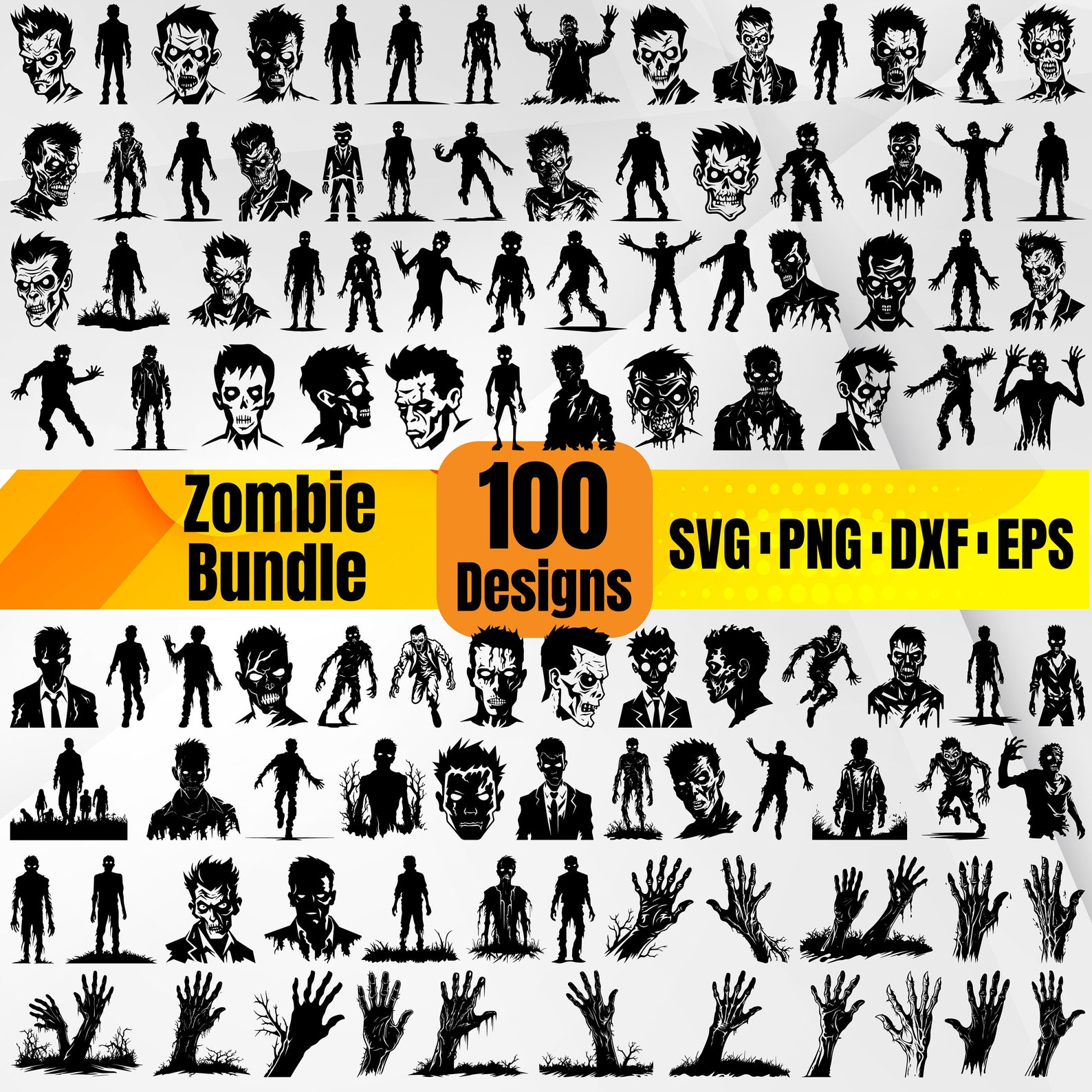 High Quality Zombie SVG Bundle, Zombie Head, Zombie Hand Svg, Zombie ...