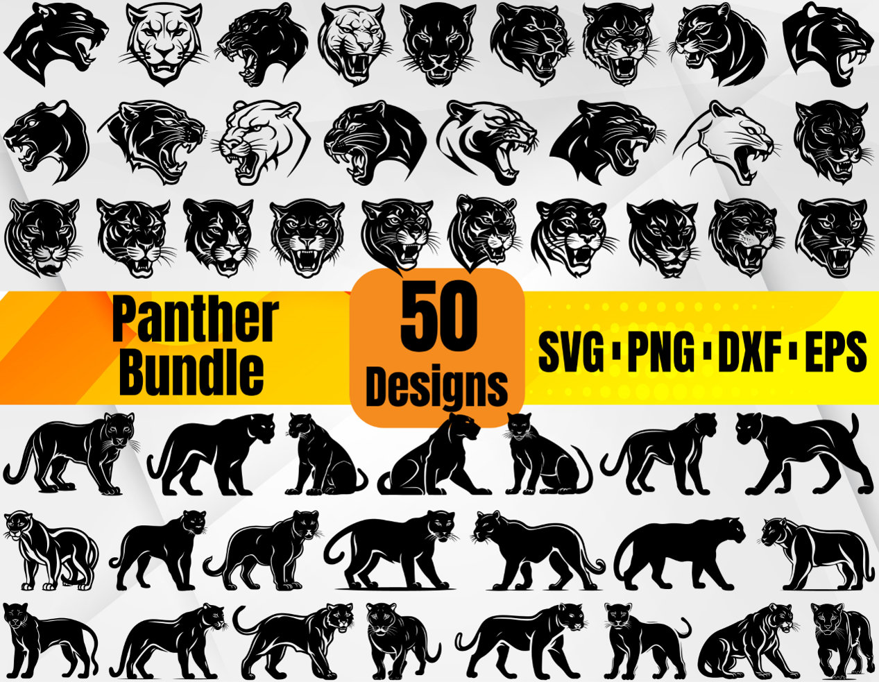 High Quality Panther SVG Bundle, Panther Head Svg, Panther Face Svg ...