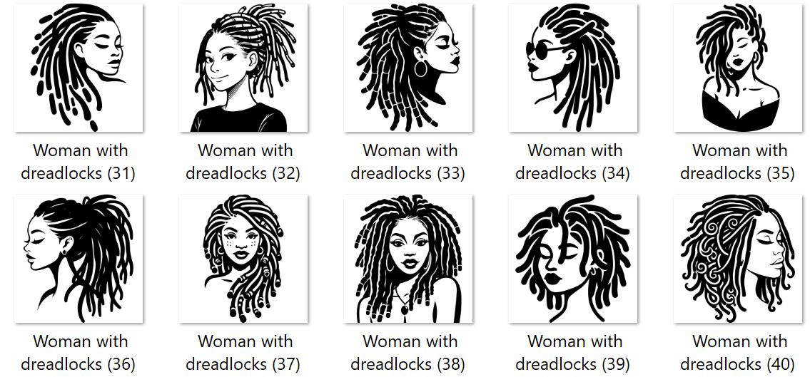 High Quality Dreadlocks SVG Bundle, Dreadlocks Dxf, Dreadlocks Png ...