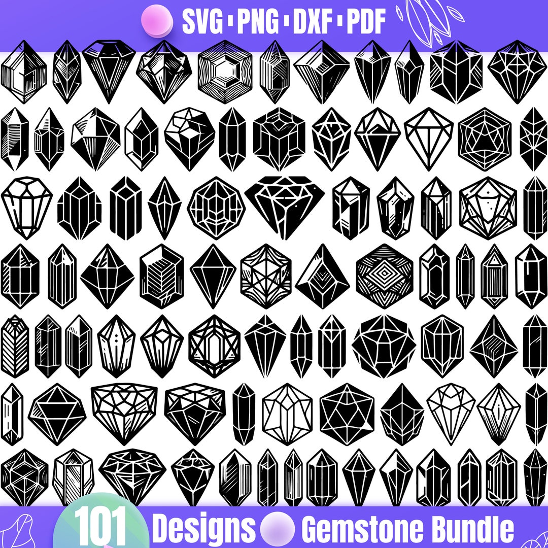 High Quality Gemstone SVG Bundle, Gemstone Dxf, Gemstone Png, Gemstone ...