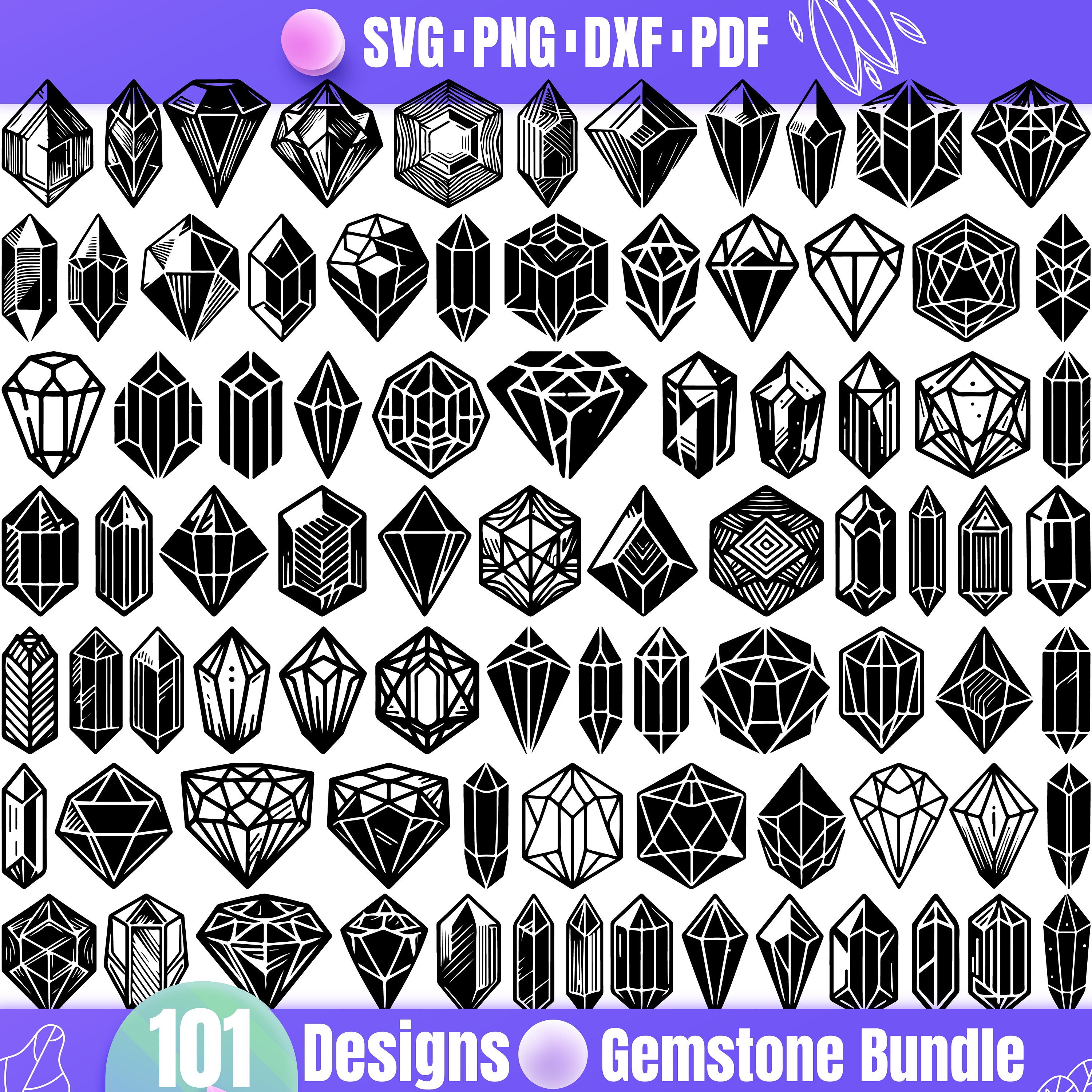 High Quality Gemstone SVG Bundle, Gemstone Dxf, Gemstone Png, Gemstone ...
