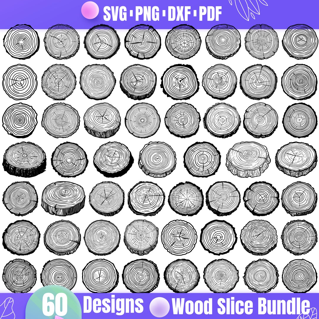 High Quality Wood Slice SVG Bundle, Wood Slice Dxf, Wood Slice Png ...