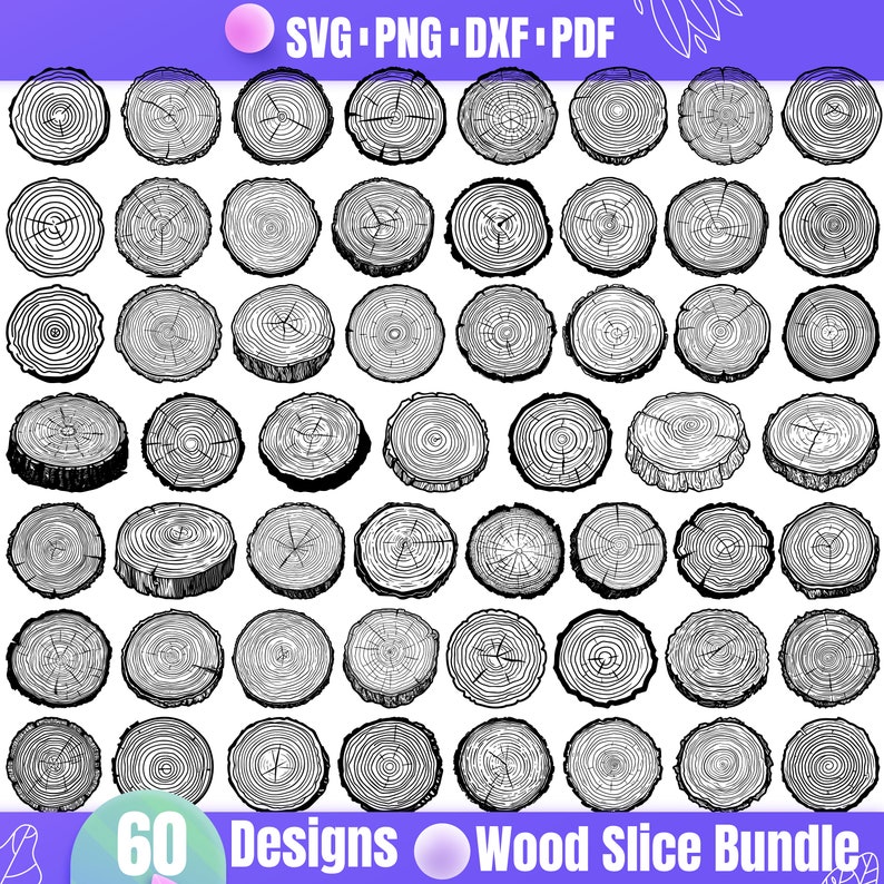 High Quality Wood Slice SVG Bundle, Wood Slice Dxf, Wood Slice Png ...