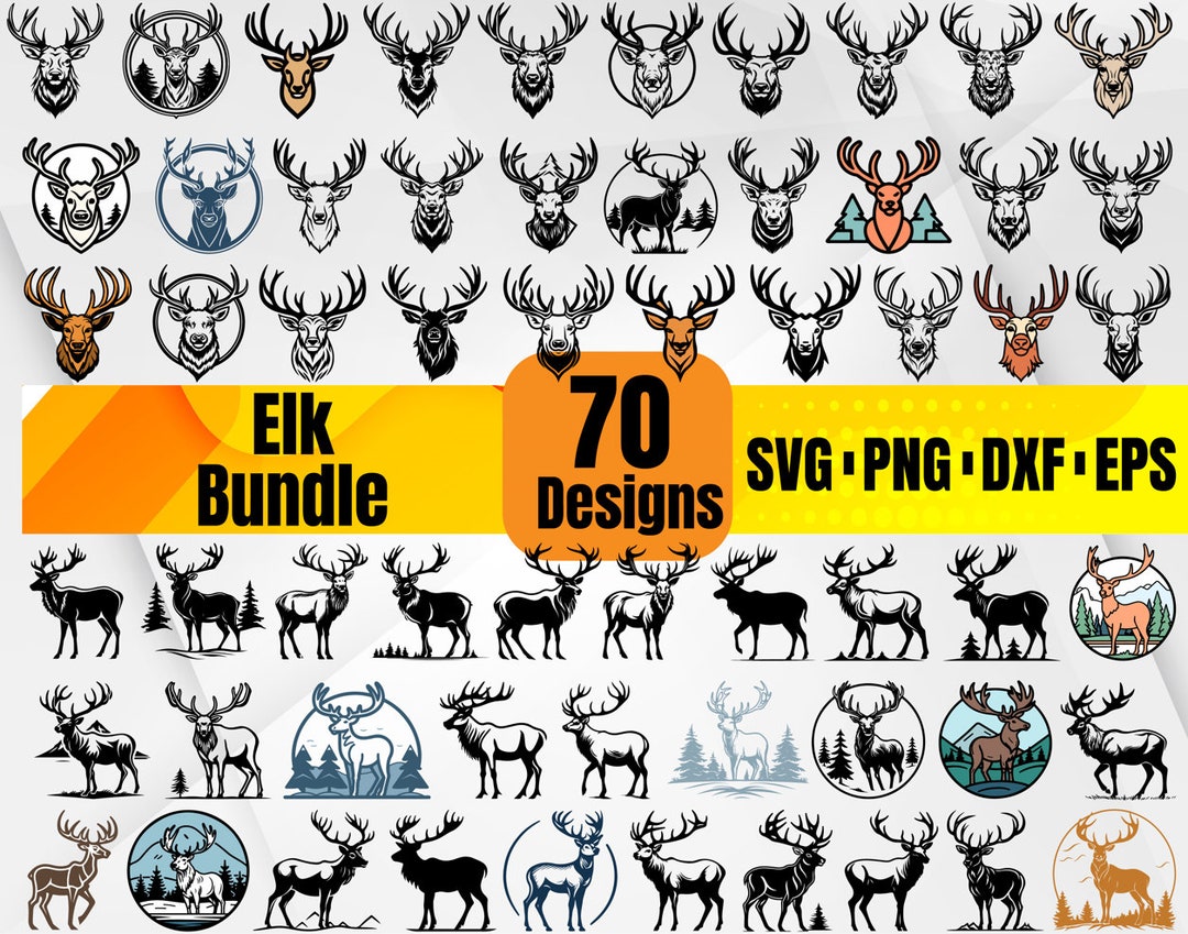 High Quality Elk SVG Bundle, Elk Monogram, Elk Dxf, Elk Png, Elk Eps ...