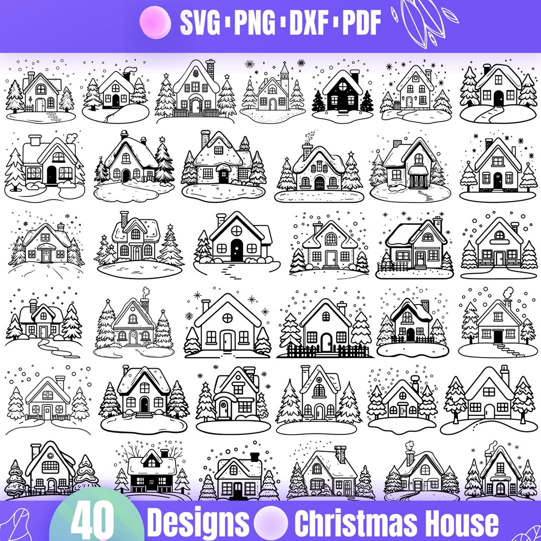 High Quality Christmas House SVG Bundle, Christmas House Dxf, Christmas ...