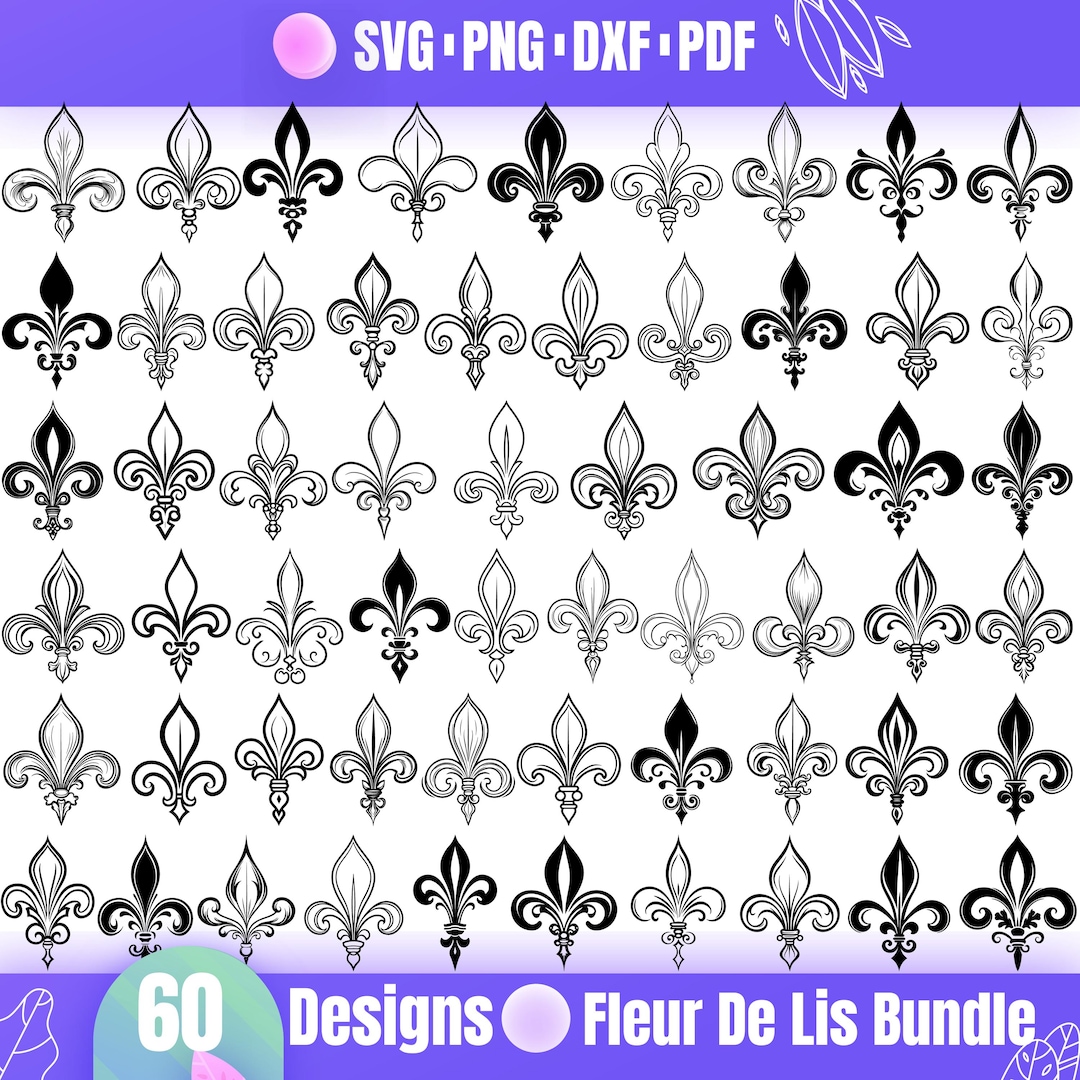High Quality Fleur De Lis SVG Bundle, Fleur De Lis Dxf, Fleur De Lis ...