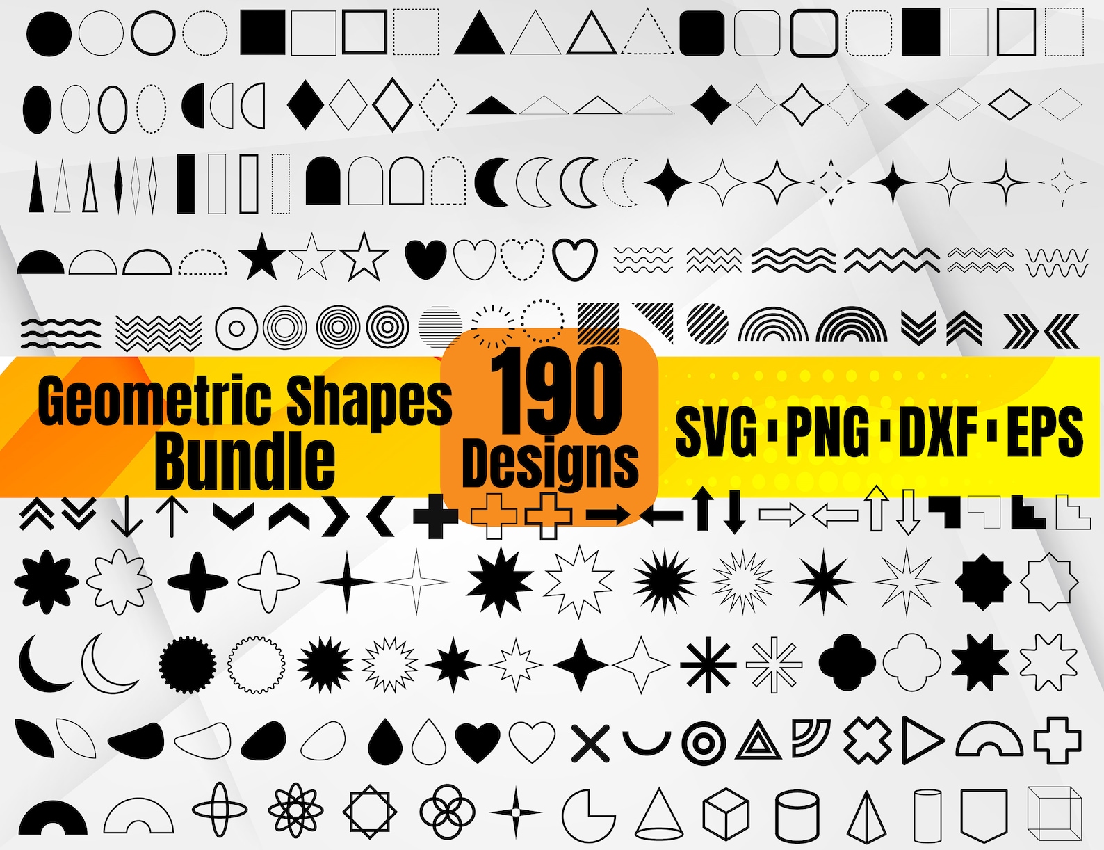 High Quality Geometric Shapes SVG Bundle, Basic Shape Svg, Basic Shape ...