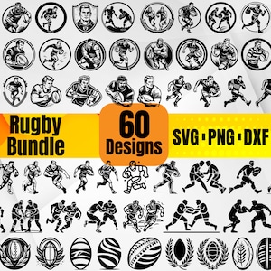 High Quality Rugby SVG Bundle, Rugby Ball Svg, Rugby Player Svg, Rugby ...
