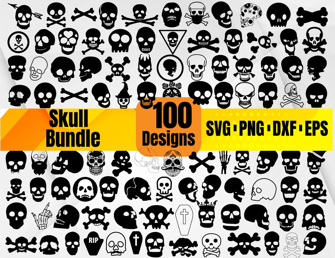 High Quality Skull SVG Bundle, Skull Monogram, Skull Svg, Skull Dxf ...