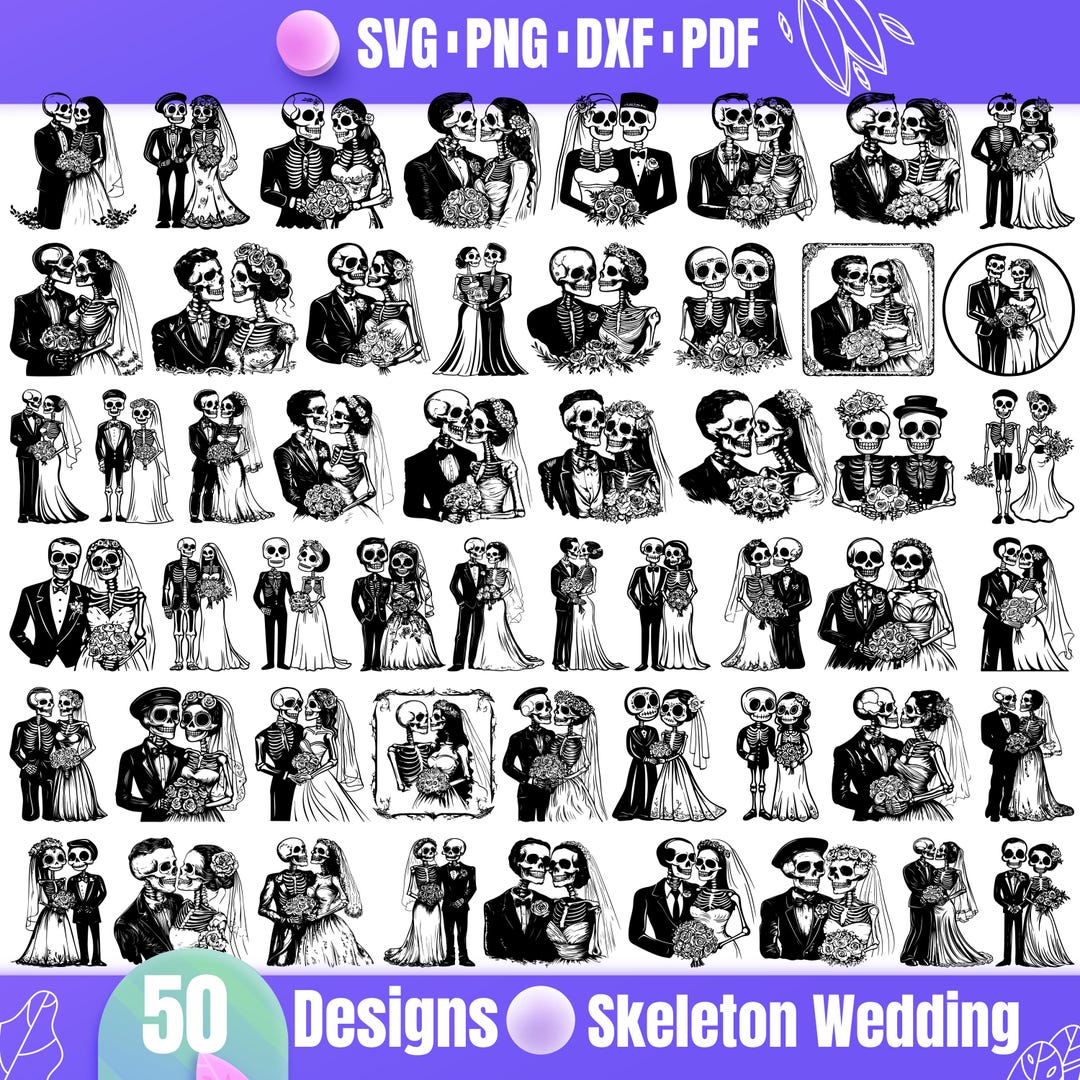 High Quality Skeleton Wedding SVG Bundle, Skeleton Wedding Dxf ...