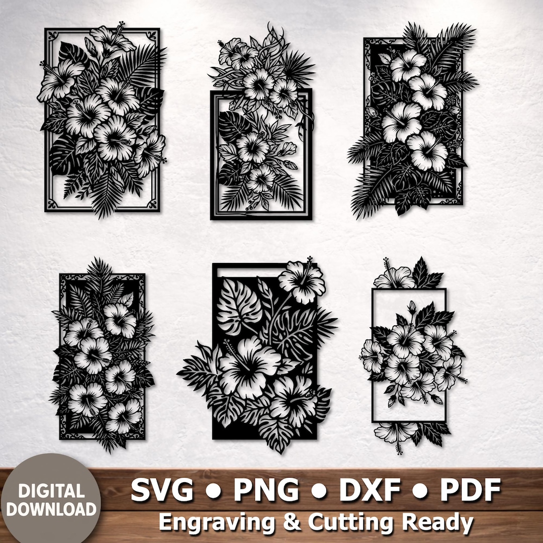 Flower Panel DXF SVG – Decorative Laser Cut Design, Vinyl Cutting Files ...