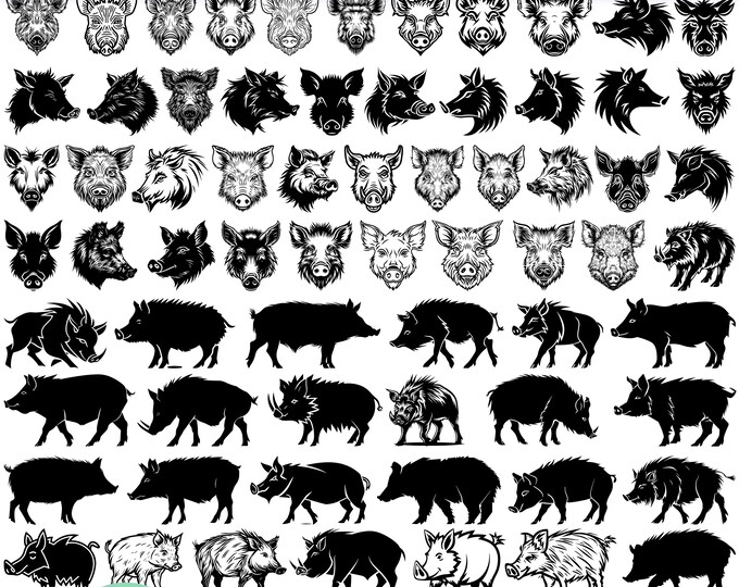 Wild Boar Svg - Pdf - Png - Dxf - Team Mascot - Boar Silhouette ...