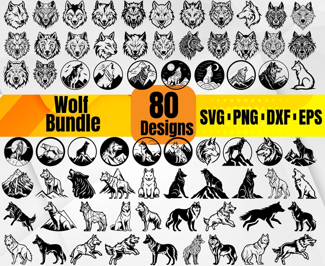 High Quality Wolf SVG Bundle, Howling Wolf Svg, Mountain Wolf Svg, Wolf ...