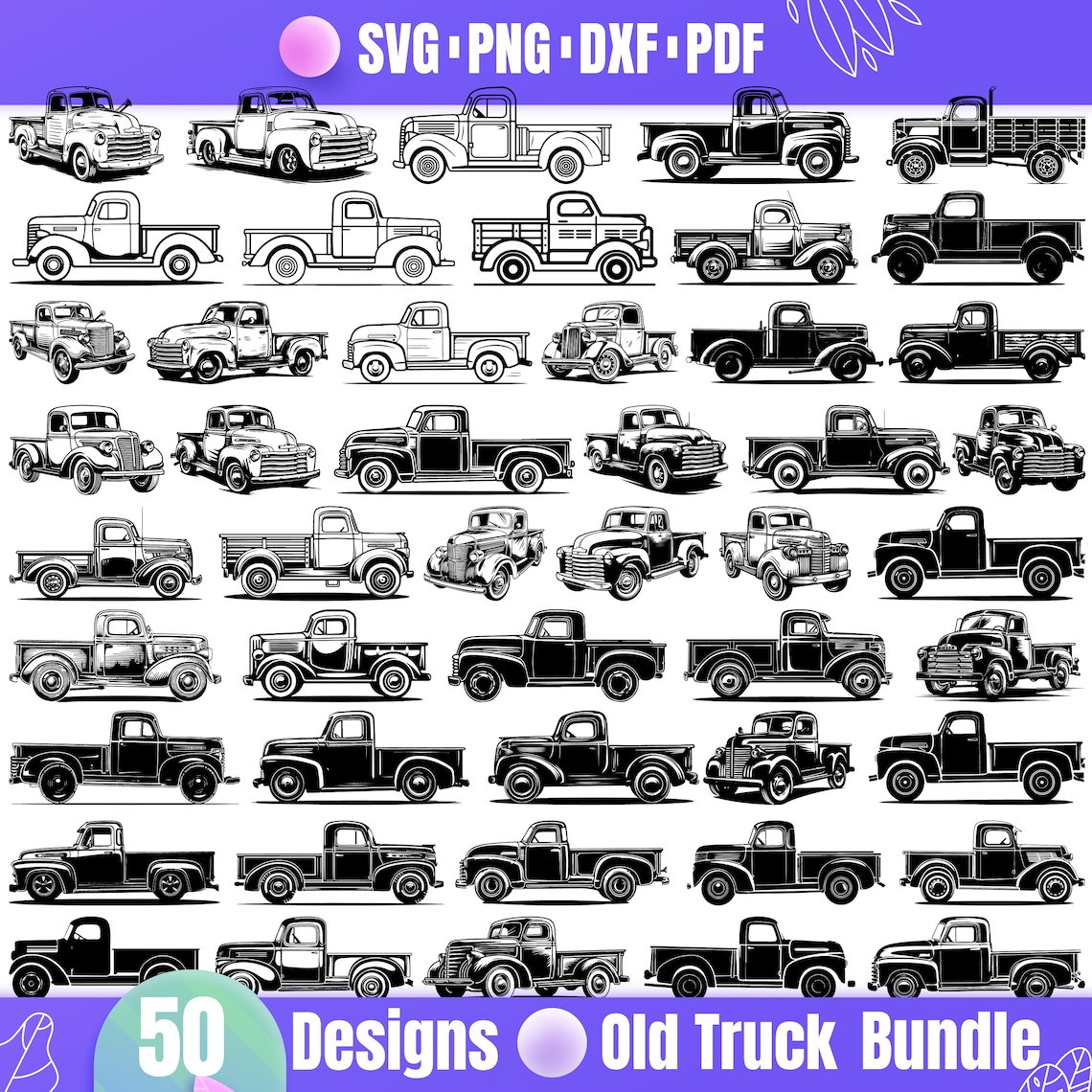 High Quality Old Truck SVG Bundle, Vintage Truck Svg, Old Truck Dxf ...