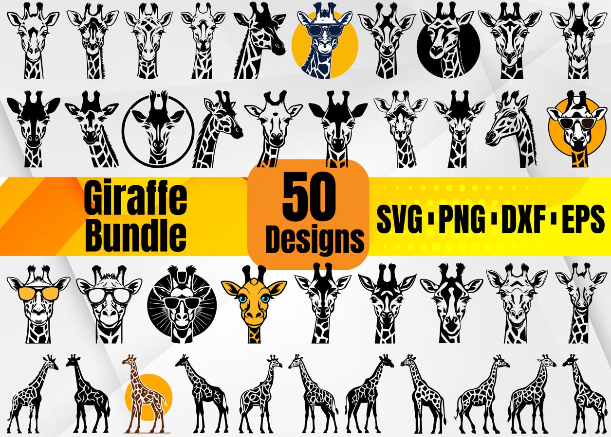 High Quality Giraffe SVG Bundle Giraffe in Sun Glasses Svg - Etsy