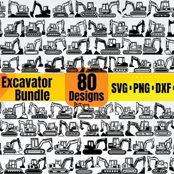 Excavator Svg - Etsy