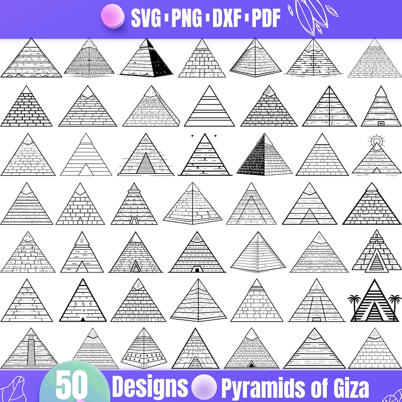High Quality Pyramids of Giza SVG Bundle, Pyramids of Giza Dxf ...