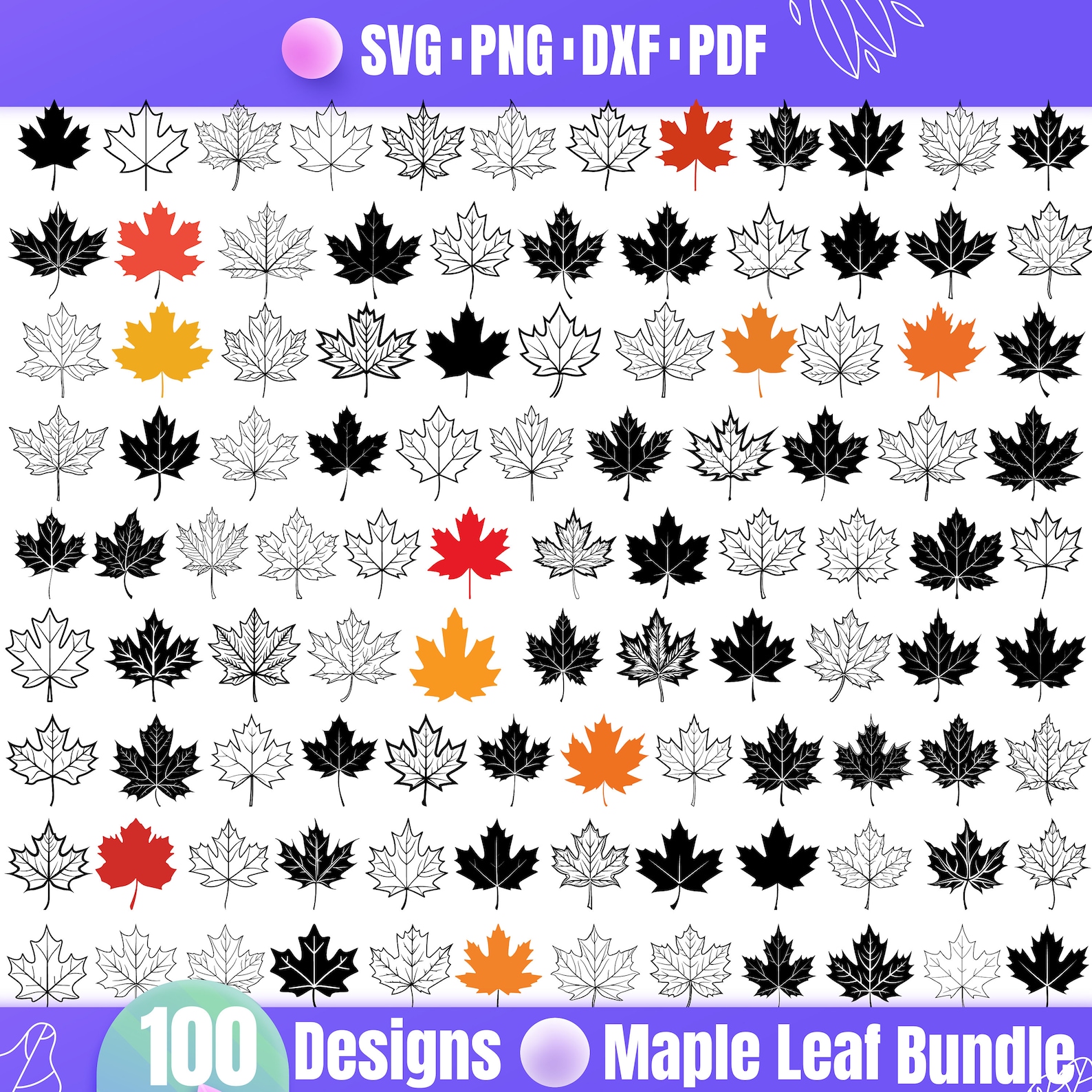 High Quality Maple Leaf SVG Bundle, Maple Leaf Dxf, Maple Leaf Png ...