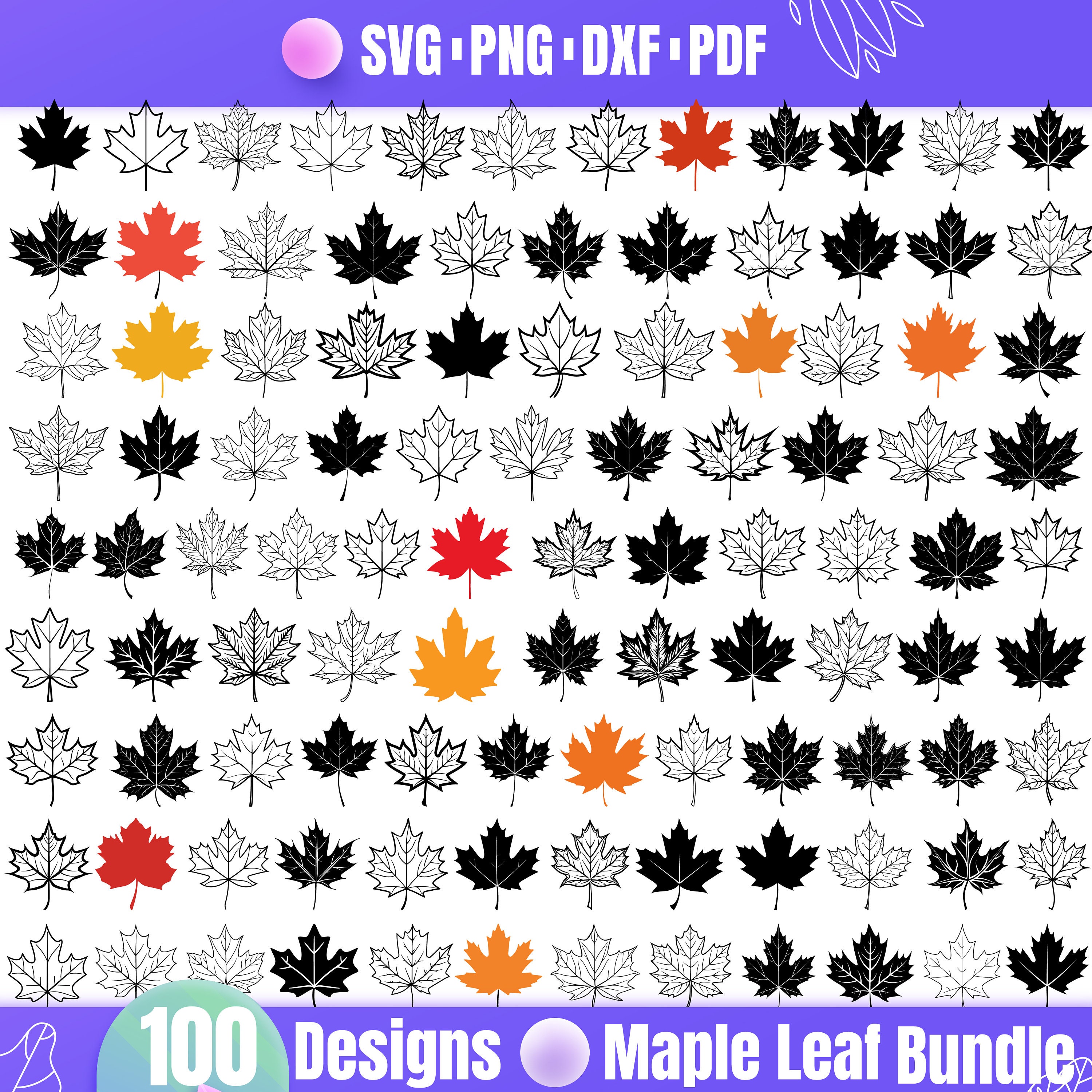 High Quality Maple Leaf SVG Bundle, Maple Leaf Dxf, Maple Leaf Png ...