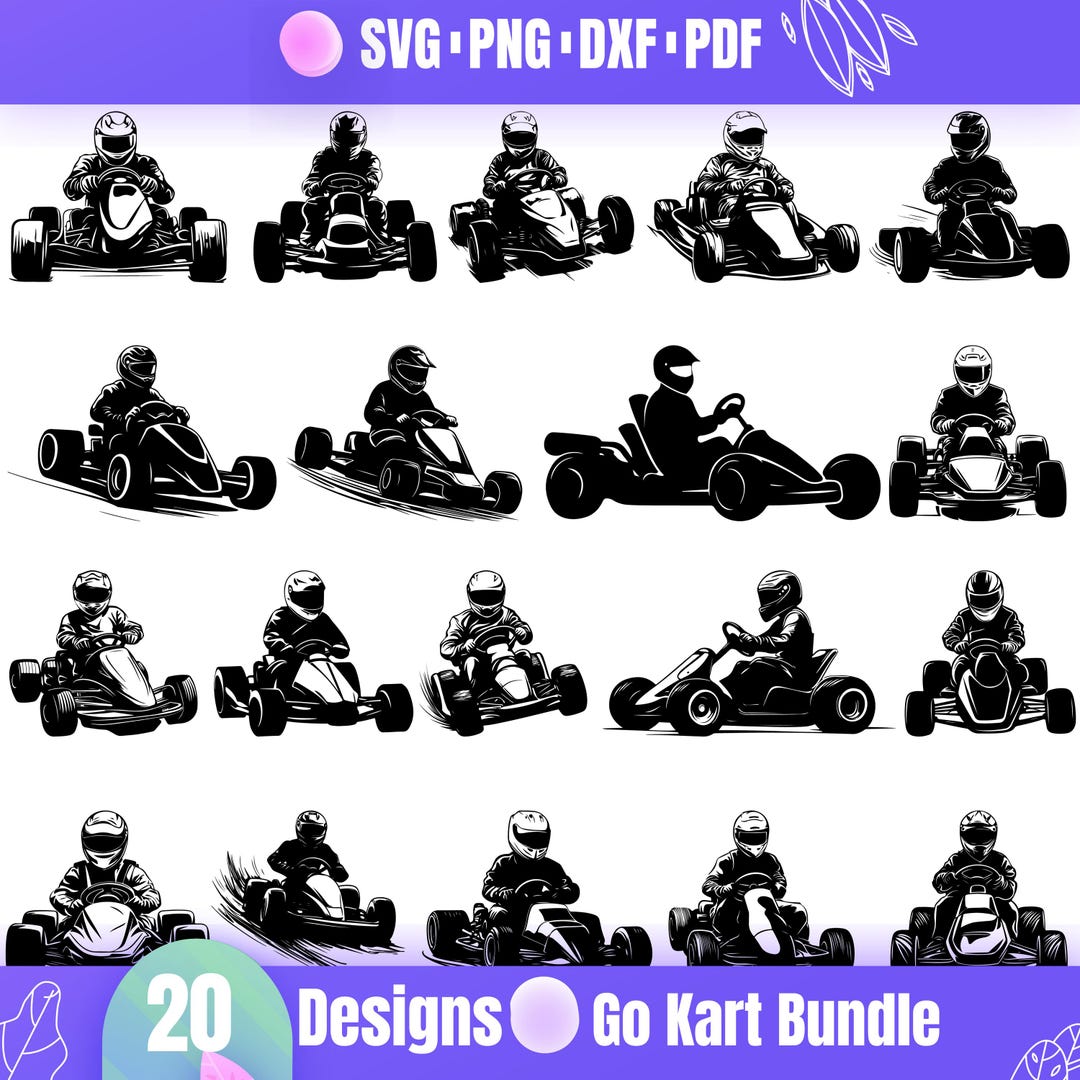 Go Kart Svg - Racing Design for Creative Projects - Etsy