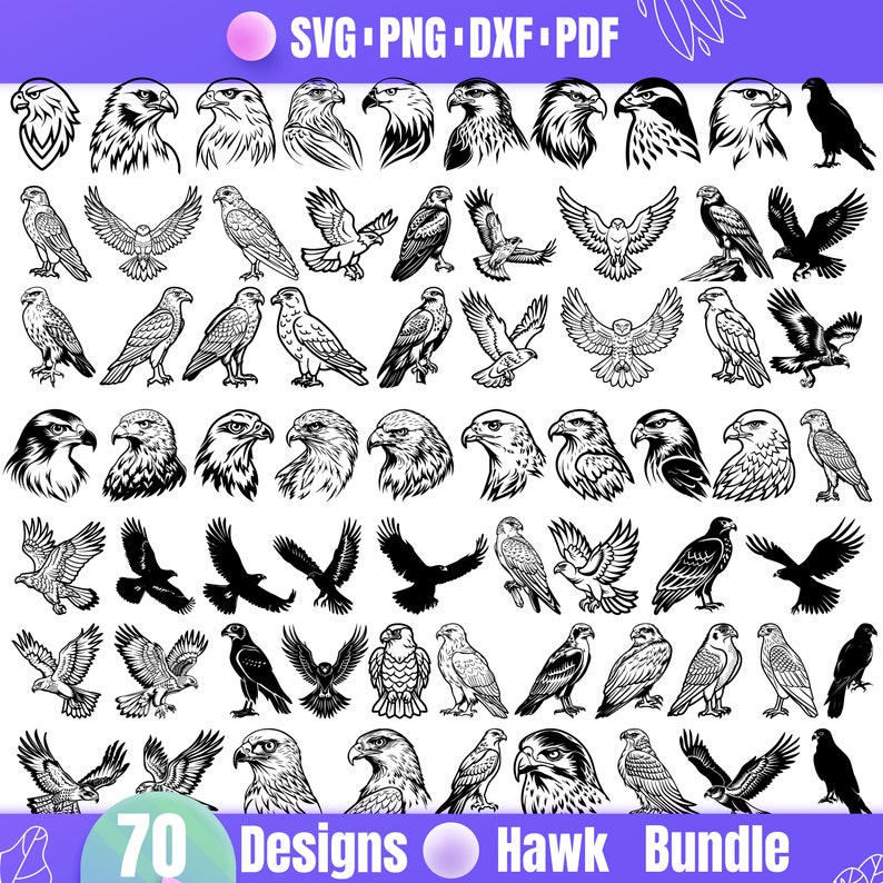 High Quality Hawk SVG Bundle, Hawk Dxf, Hawk Png, Hawk Vector, Hawk ...