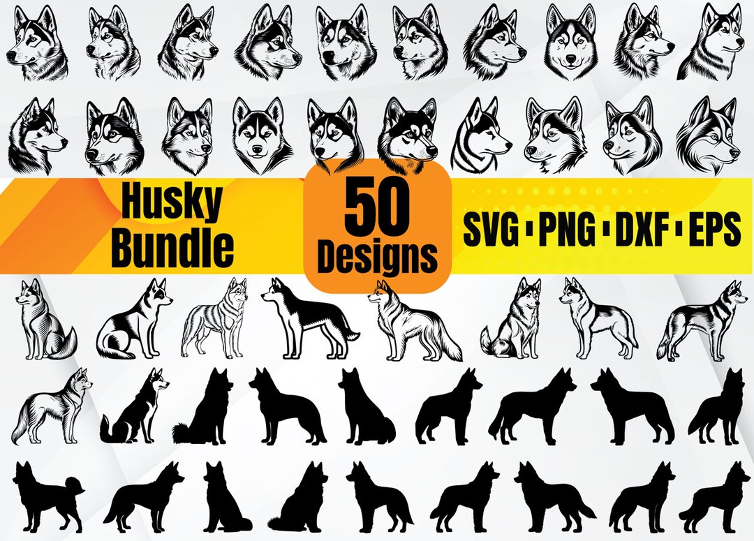 High Quality Husky SVG Bundle, Siberian Husky Svg,husky Face Svg, Husky ...