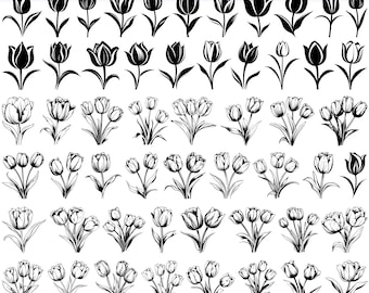 Tulip SVG Files Flower Vector Tulip Vector Tulip Clip Art Spring Flower ...