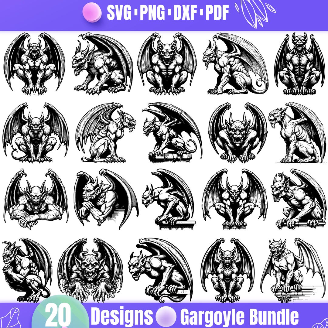 High Quality Gargoyle SVG Bundle, Gargoyle Dxf, Gargoyle Png, Gargoyle ...