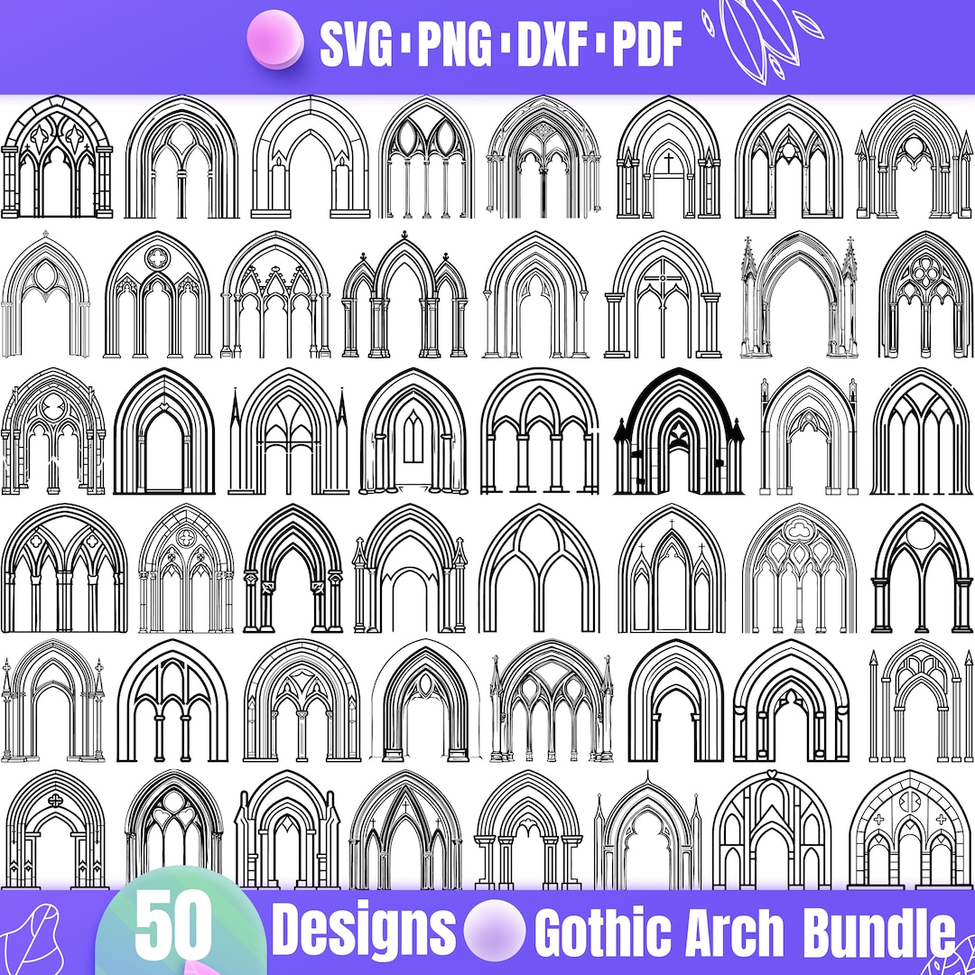 High Quality Gothic Arch SVG Bundle, Gothic Arch Dxf, Gothic Arch Png ...