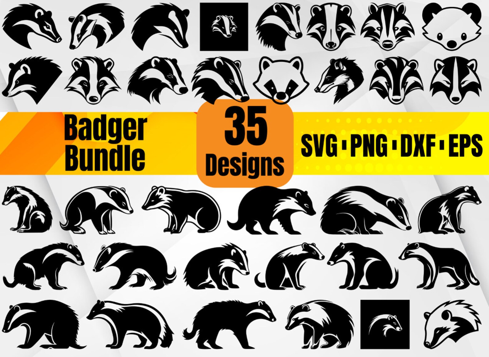 High Quality Badger SVG Bundle, Honey Badger Svg, Badger Monogram ...